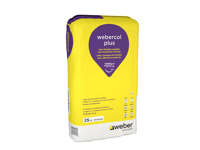 Zeer flexibele tegellijm met een unieke verwerkbaarheid - webercol plus